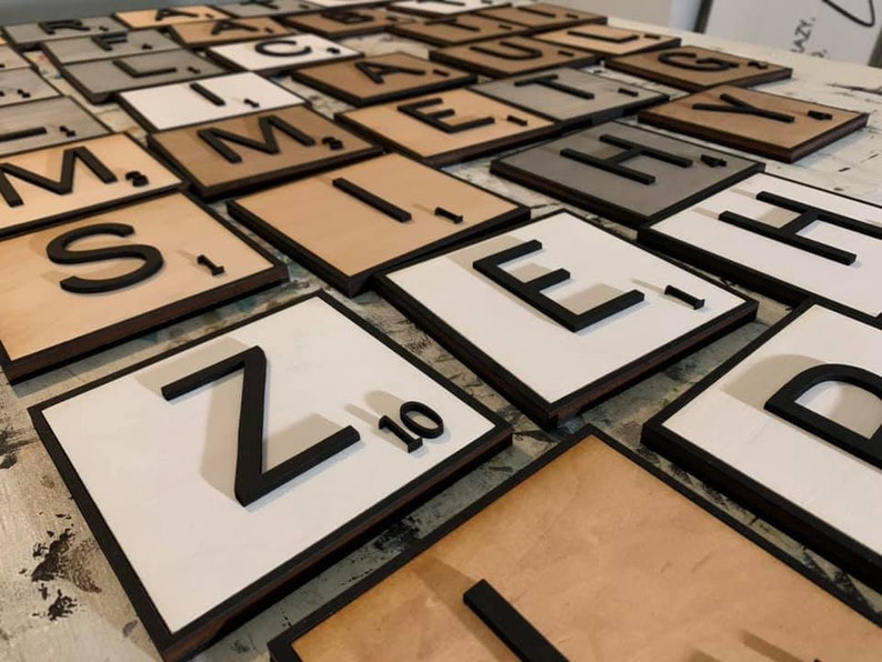 Scrabble Wall Sign File SVG Glowforge Decor - Etsy Canada