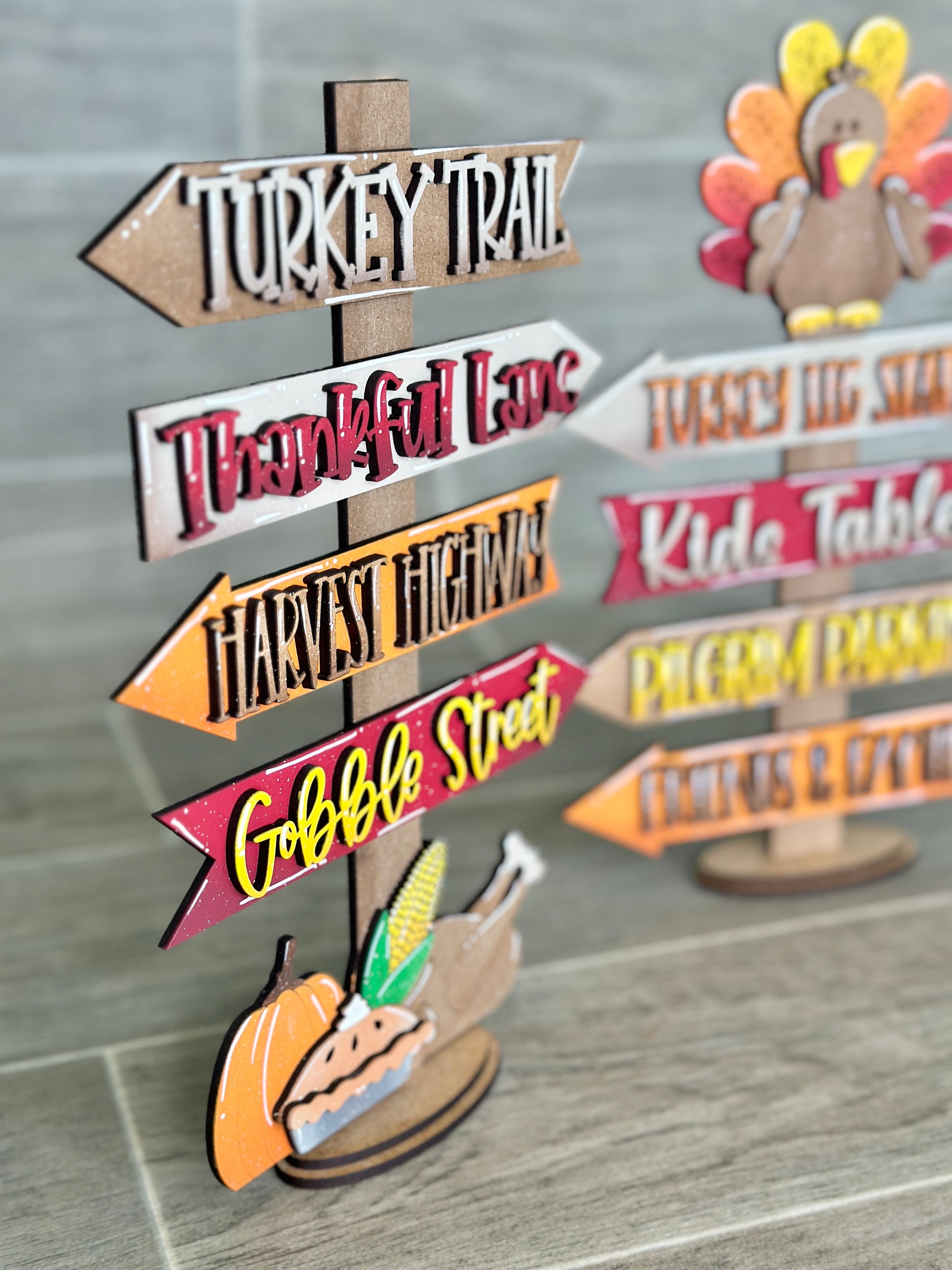 Thanksgiving Street Sign File SVG, Glowforge Pilgrim, Pumpkin ...