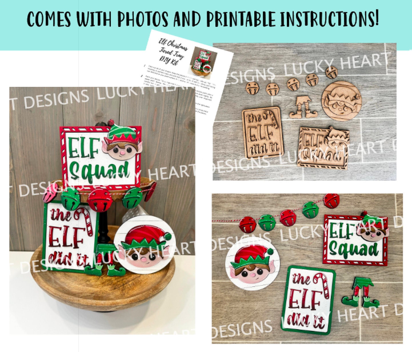 Elf Christmas Quick and Easy Tiered Tray File SVG Glowforge - Etsy