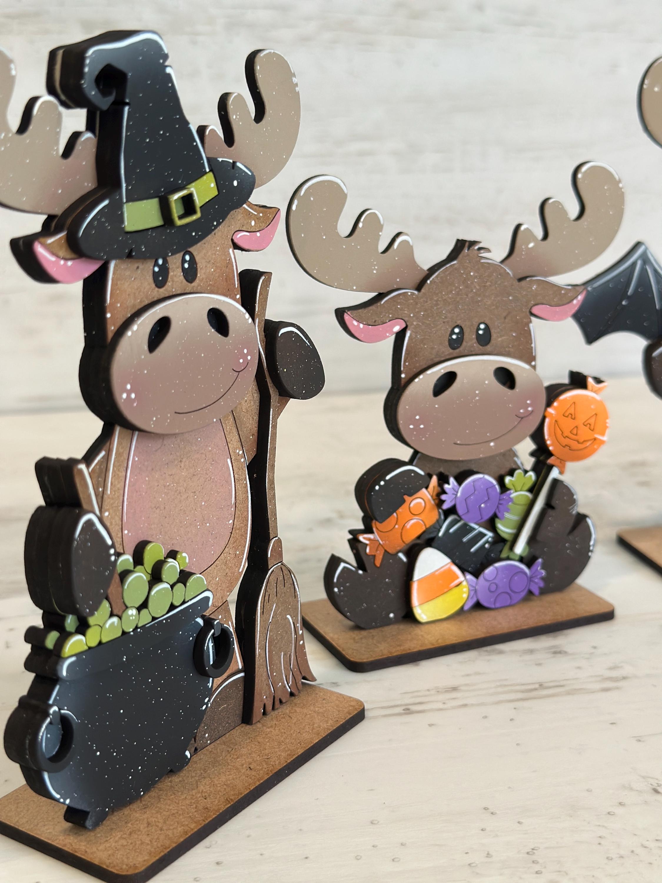 Halloween Moose Standing File SVG, Pumpkin, Witch, Jack-o-lantern, Farm ...