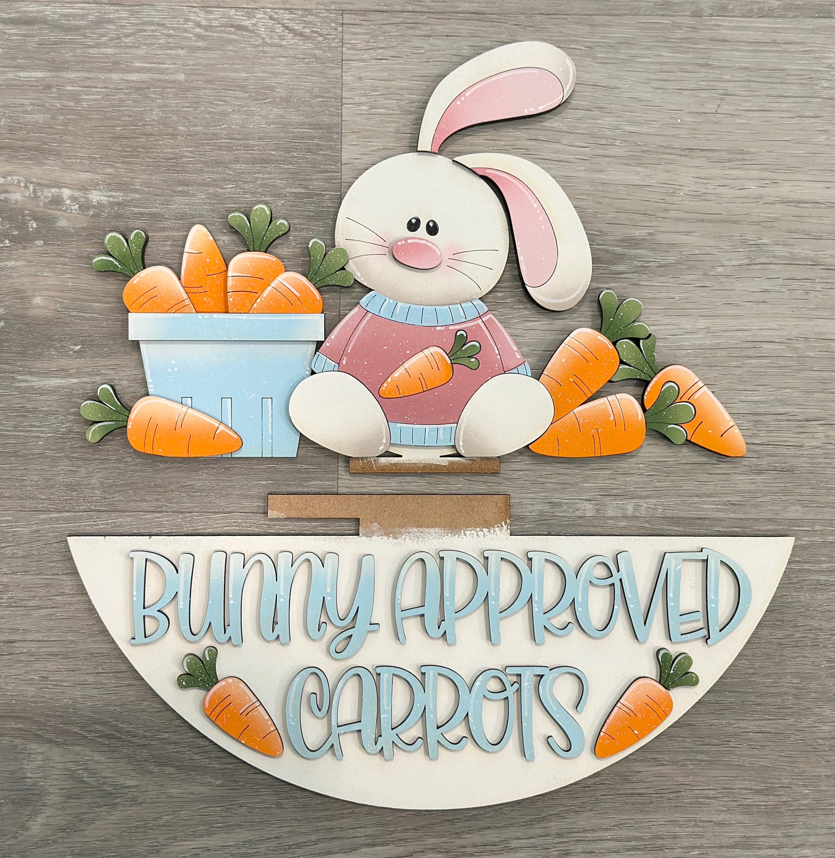 Easter Bunny Carrots Holiday Door Sign Interchangeable File, SVG Bunny ...