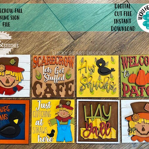 Fall Leaning Sign File SVG Tiered Tray Glowforge - Etsy