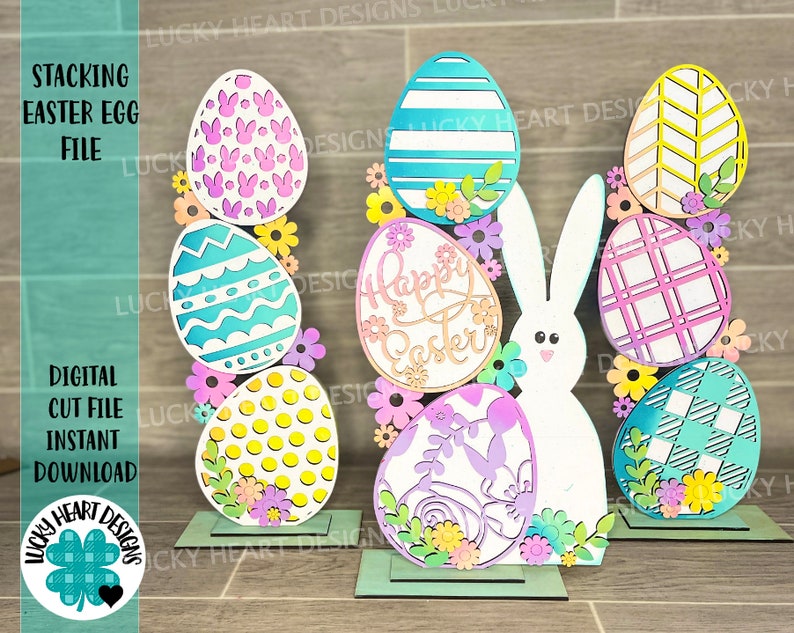 Stacking Easter Egg File SVG, Glowforge, Luckyheartdesignsco - Etsy