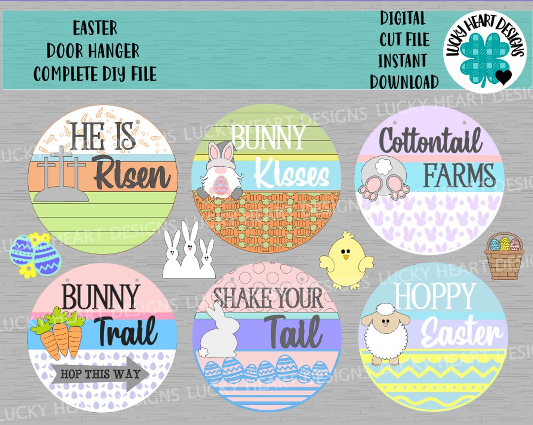 Easter Complete DIY Kit Door Hanger File SVG, Glowforge ...
