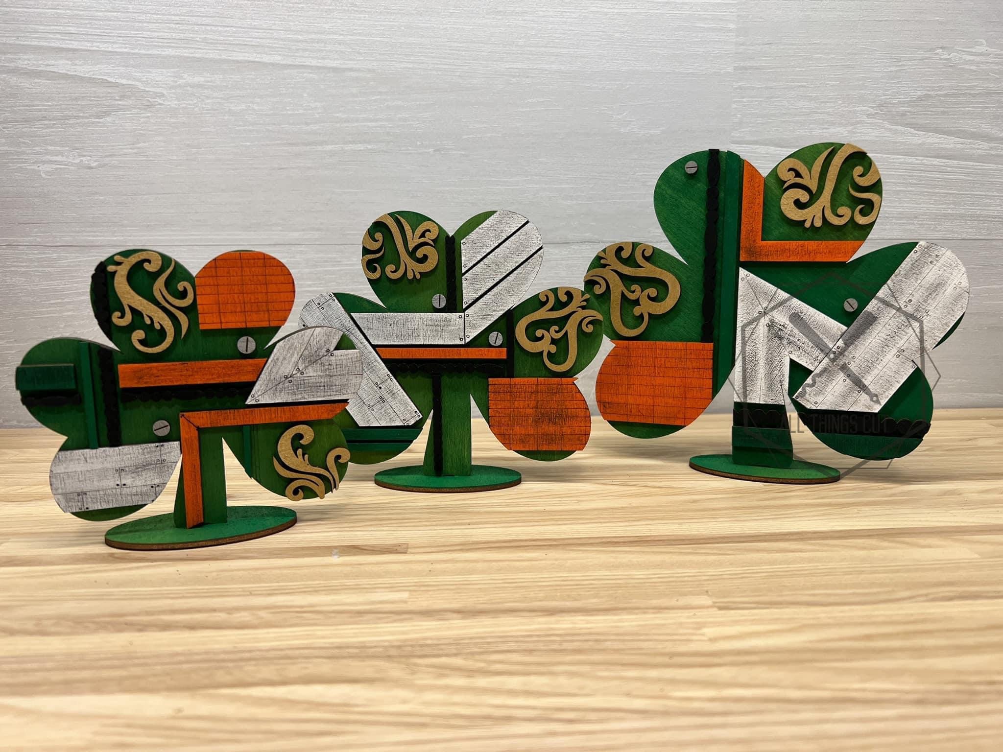 Vintage Rustic Clover Trio File SVG St. Patrick's Day - Etsy