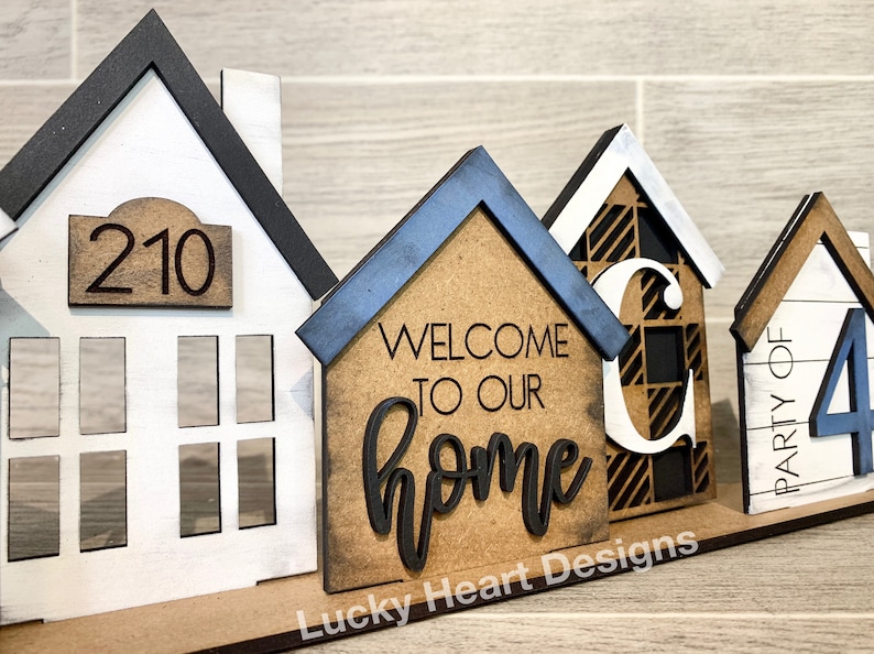 Family Home Standing Houses Centerpiece File SVG Mantle Decor - Etsy