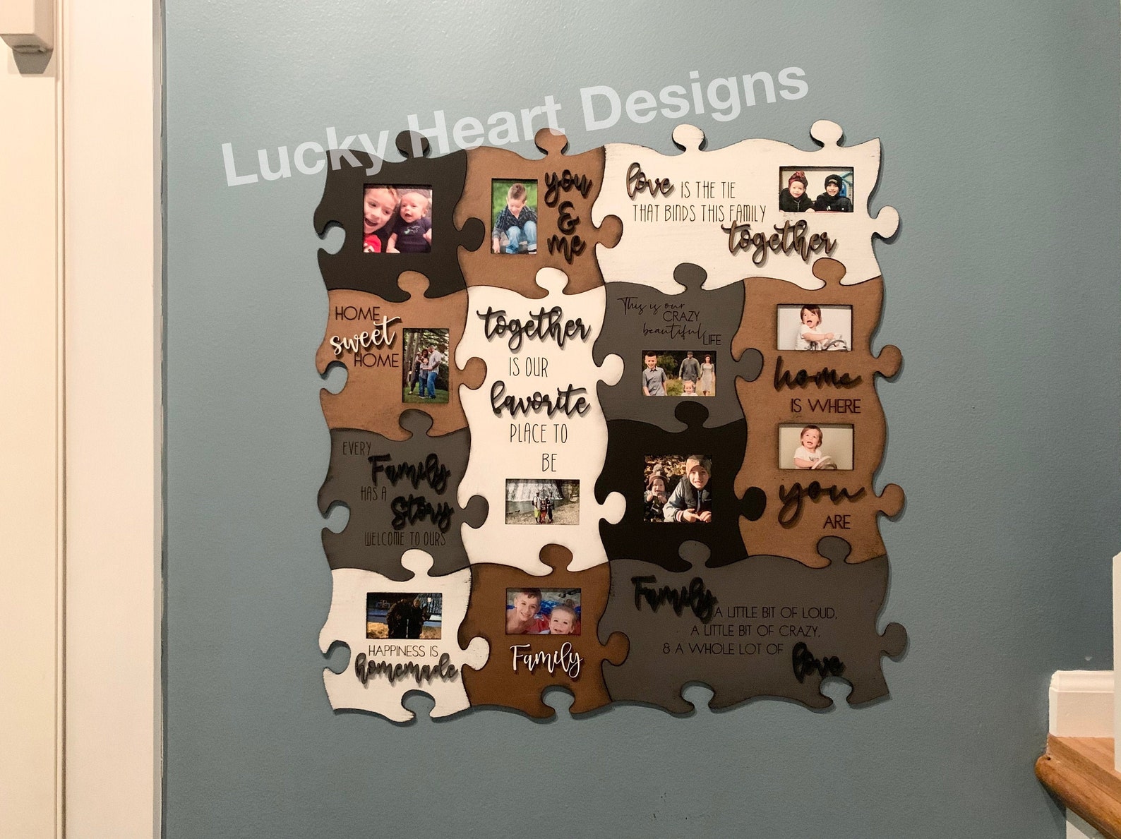 Puzzle Piece Collage Frame File SVG Glowforge Picture Frame - Etsy