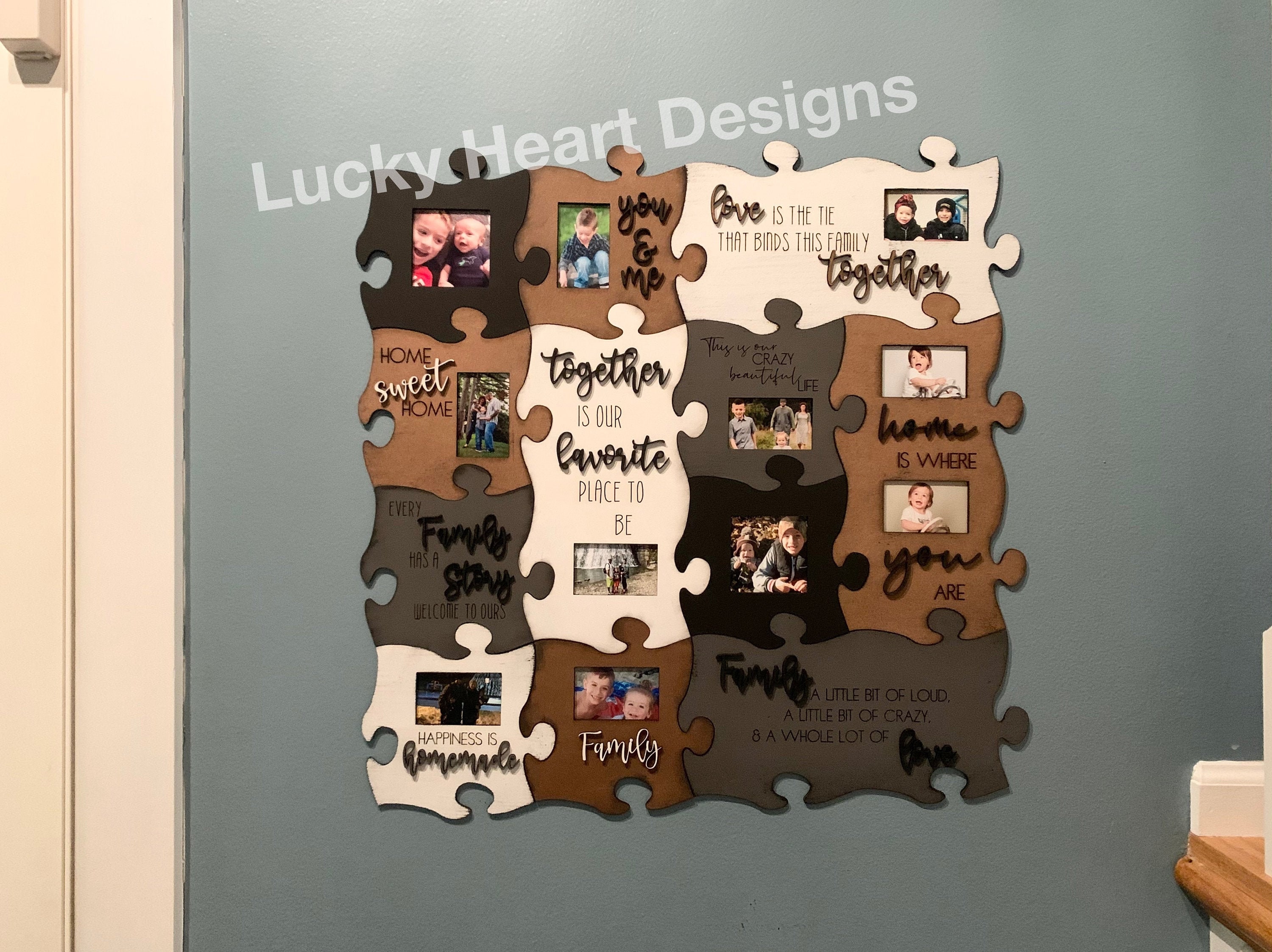 Puzzle Piece Collage Frame File SVG Glowforge Picture Frame - Etsy Canada