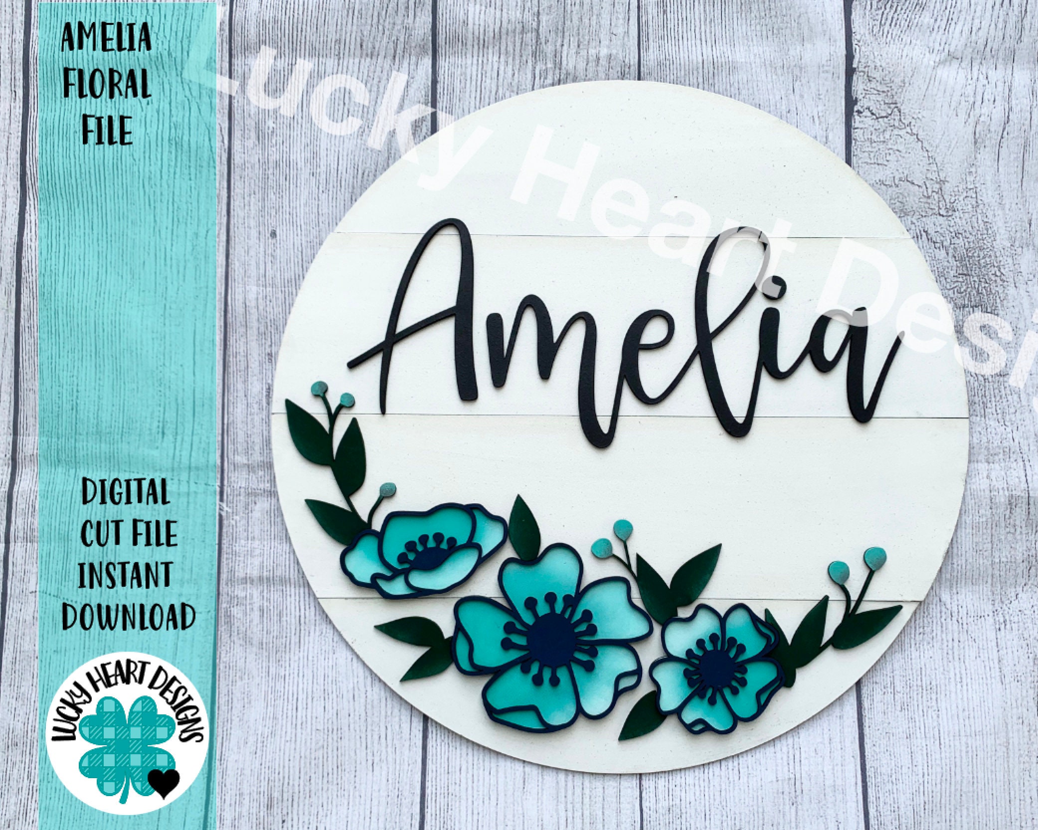 Amelia Floral File SVG glowforge flower decor Layered | Etsy