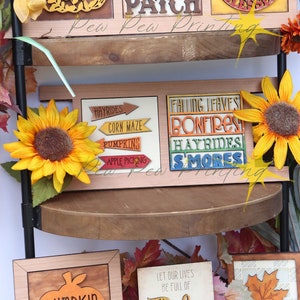 Fall Leaning Sign File SVG, Tiered Tray Glowforge, Luckyheartdesignsco ...