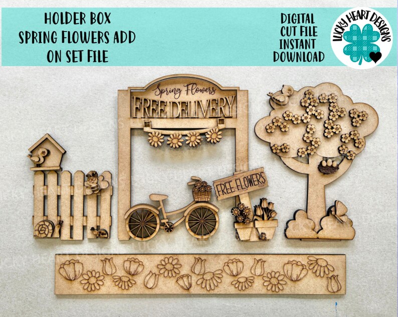 Holder Box Spring Flower Add on File SVG, Glowforge ...