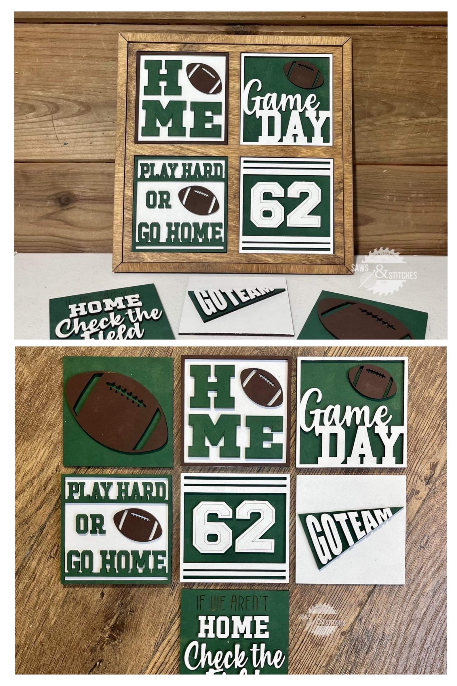 Sports Interchangeable Leaning Sign File SVG Tiered Tray - Etsy