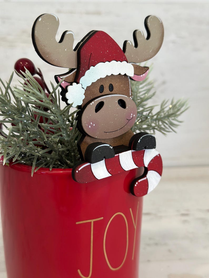 Moose Christmas Mug Hugger File SVG, Glowforge Tiered Tray, Reindeer ...