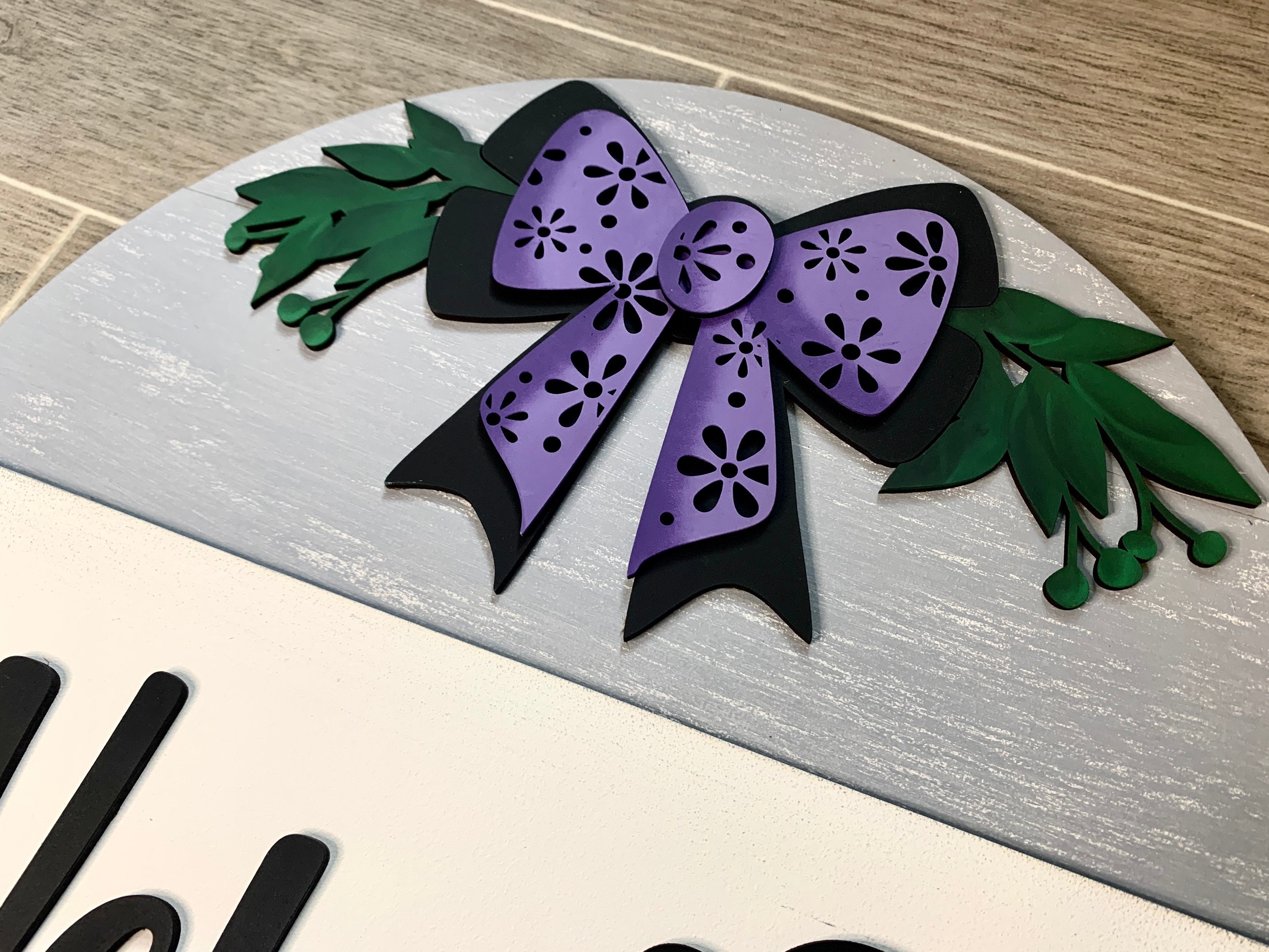 Interchangeable Bow Welcome Sign File SVG, Glowforge Door Hanger ...