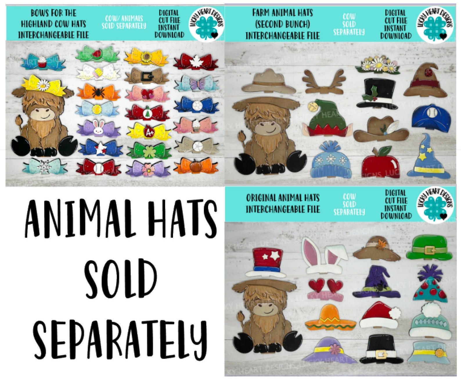 Moose Animal Hats Interchangeable MINI File SVG, Seasonal Leaning Sign ...
