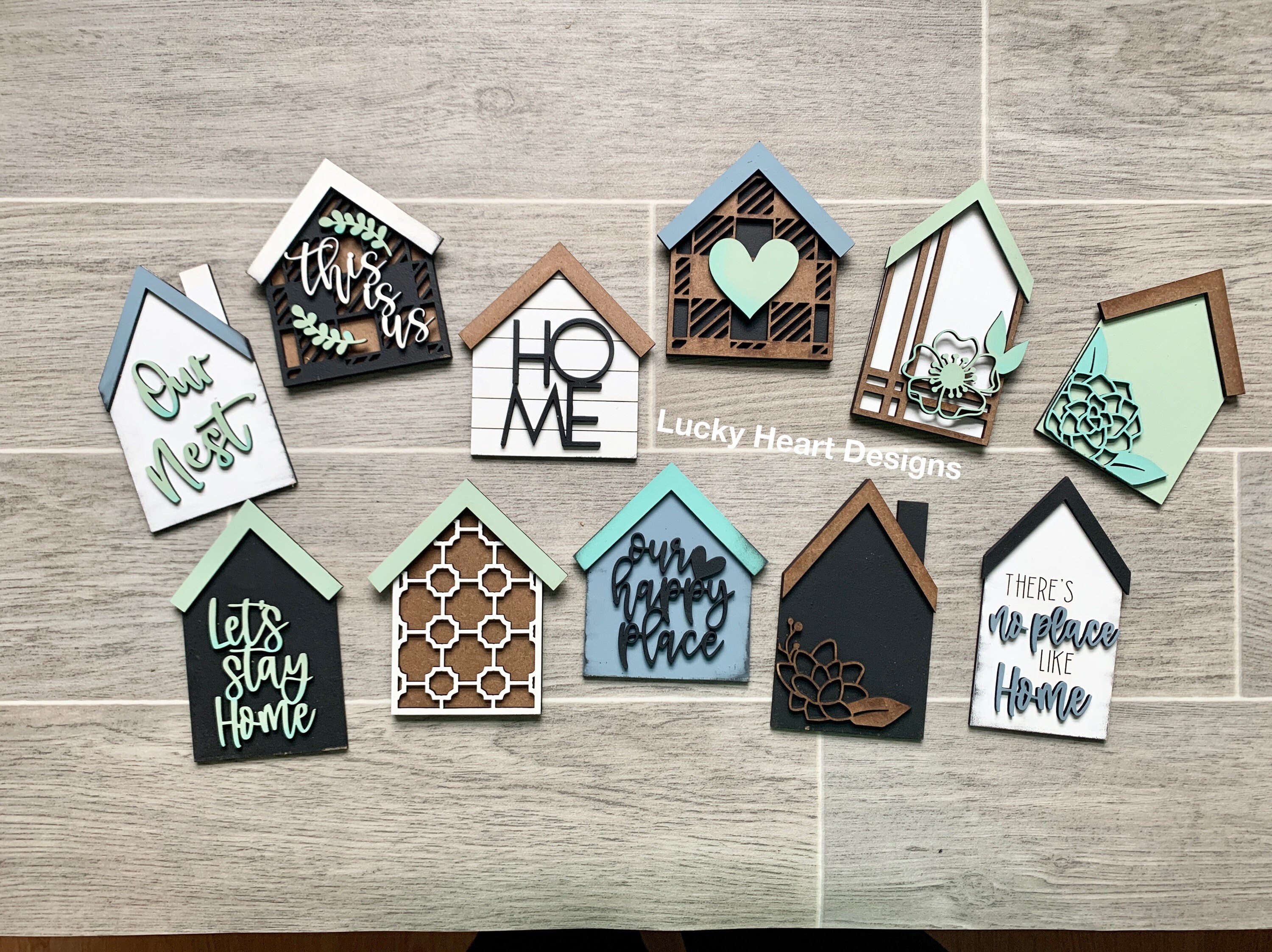 Standing Houses Extras File SVG Tiered Tray Houses Glowforge | Etsy