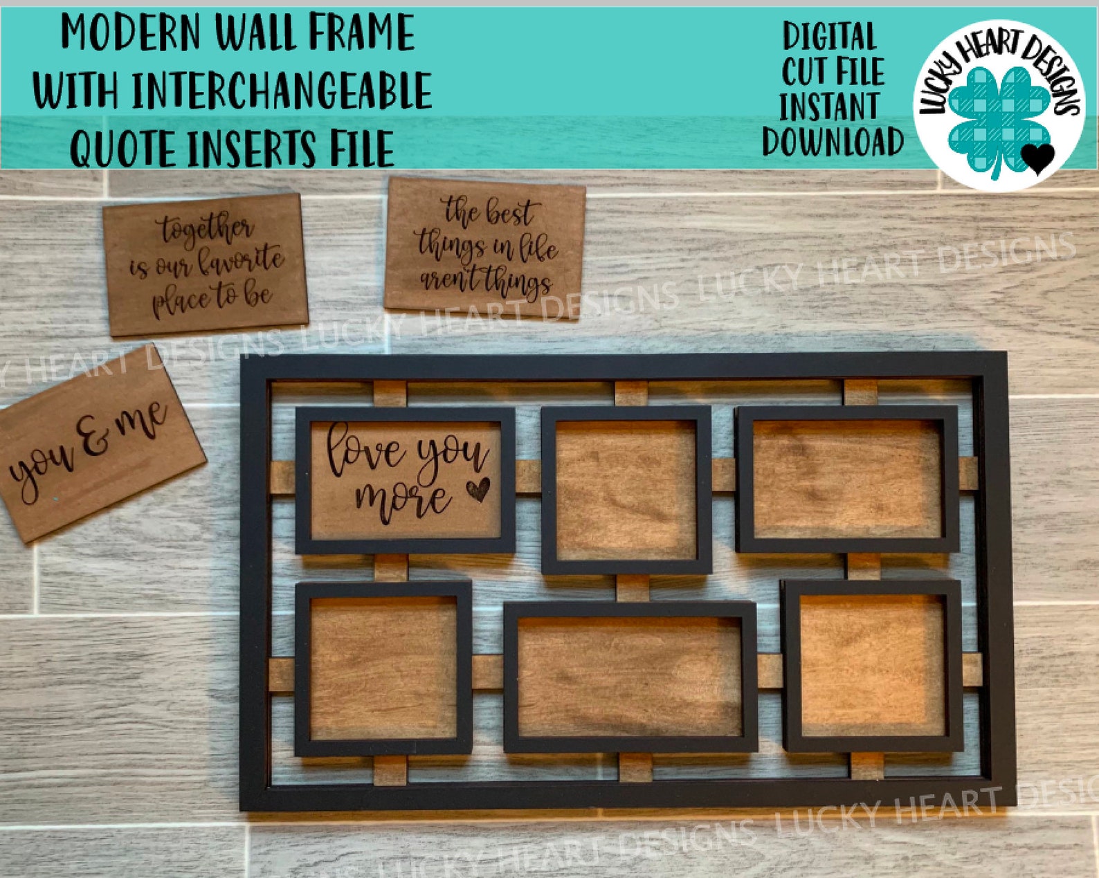 Modern Wall Frame With Interchangeable Quote Insert File SVG, Glowforge ...