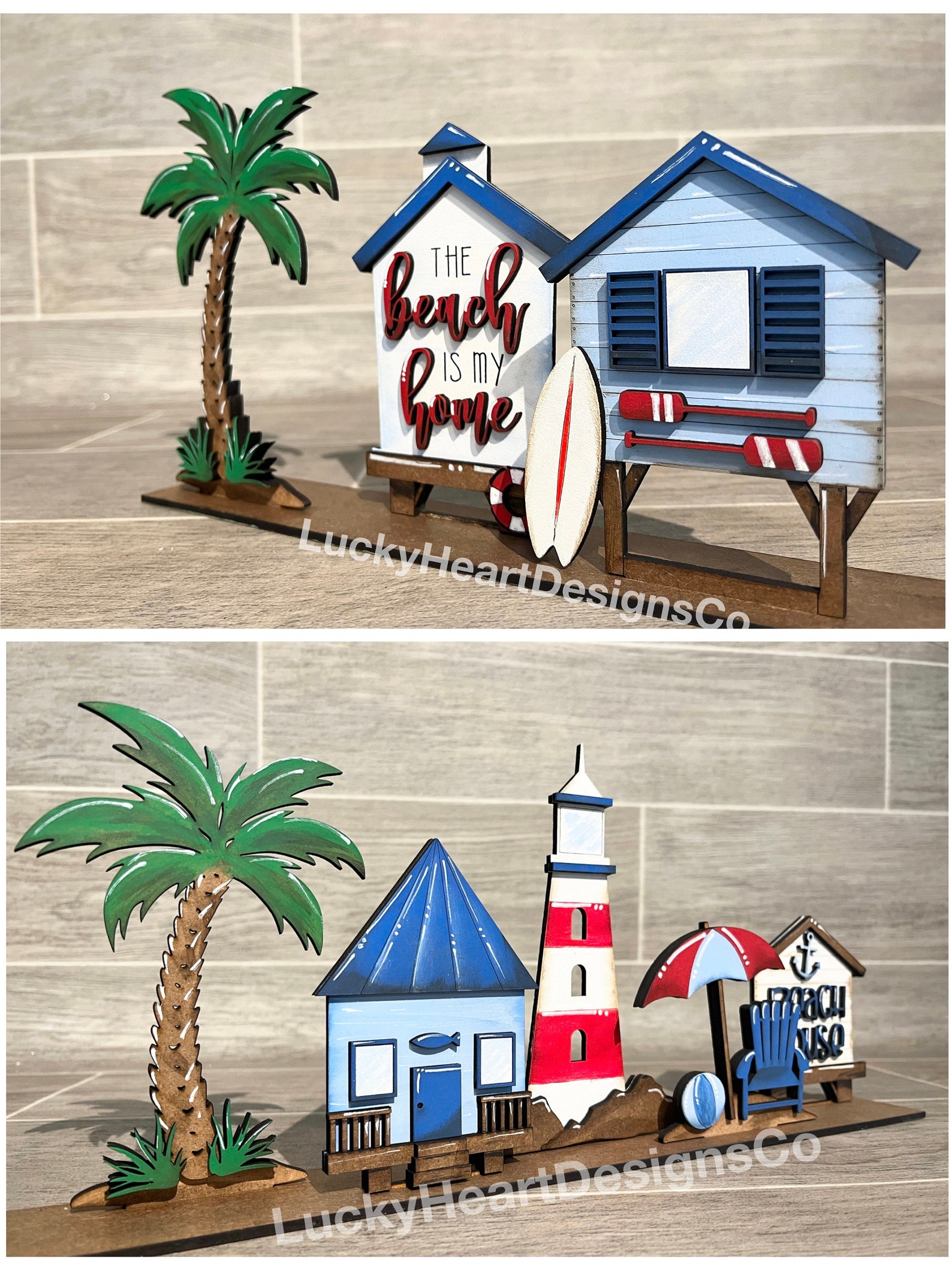 Summer Beach Standing Houses File SVG, Glowforge Lighthouse ...