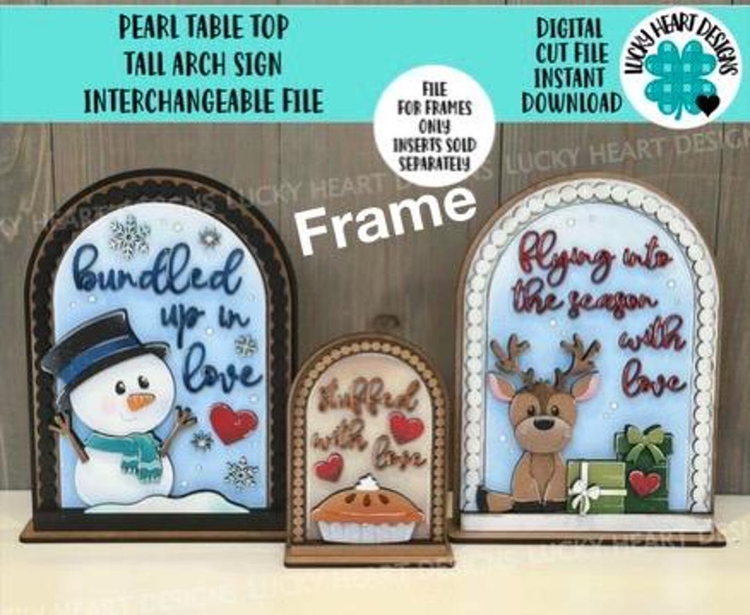 Pearl Table Top Tall Arch Sign Interchangeable File SVG, TINY, FRAME ...