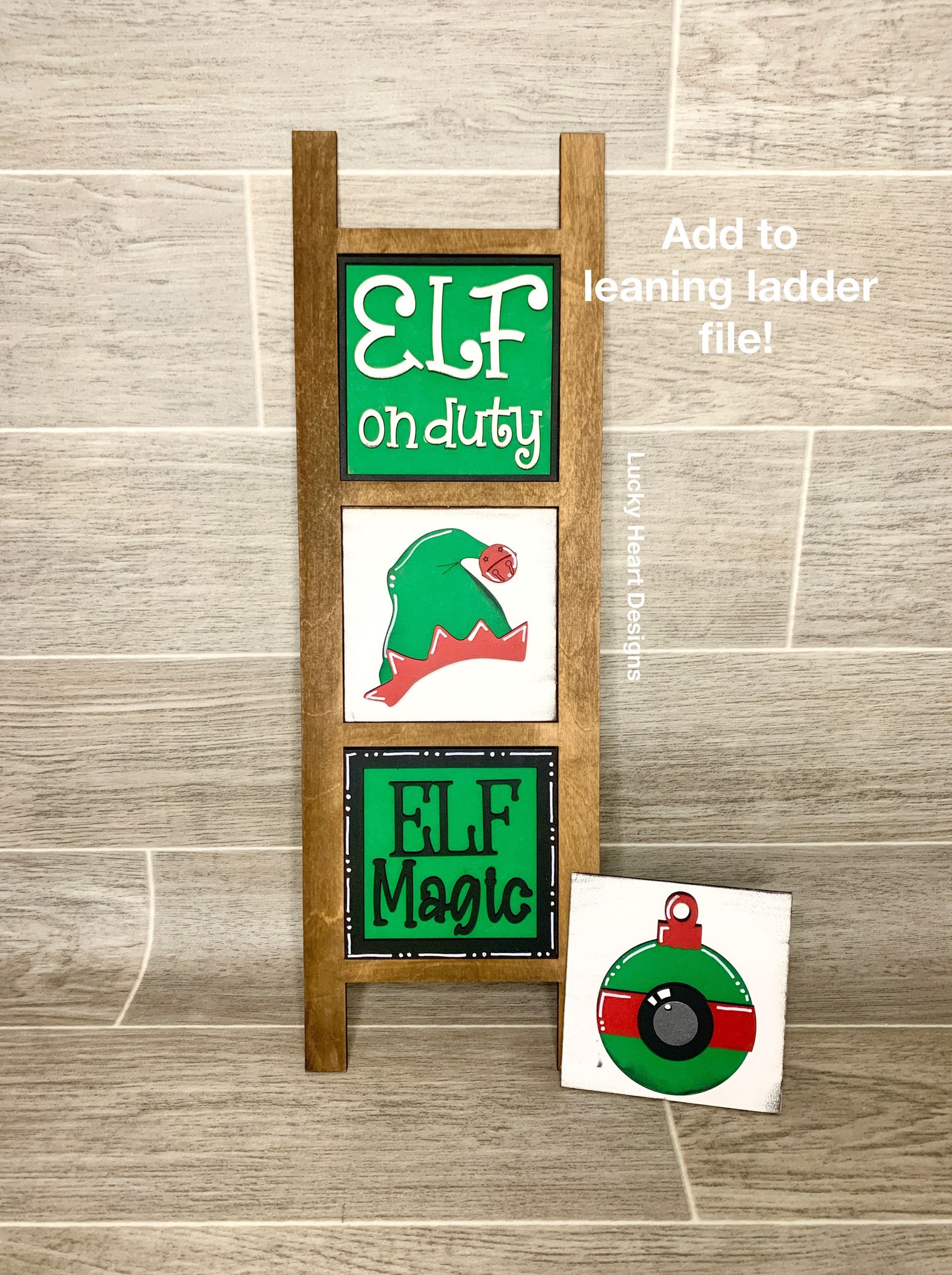 Elf Wall Collage File SVG Glowforge Christmas Decor Leaning | Etsy