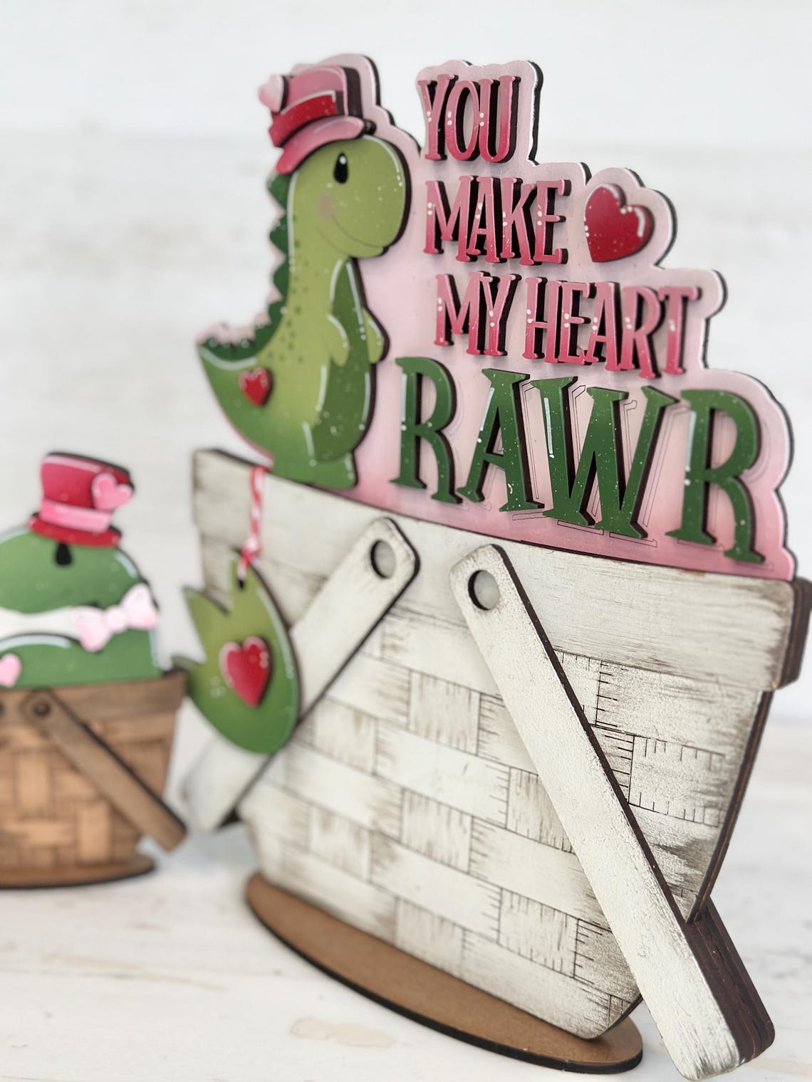 Dinosaur Valentine for the Flower Basket Interchangeable File SVG ...