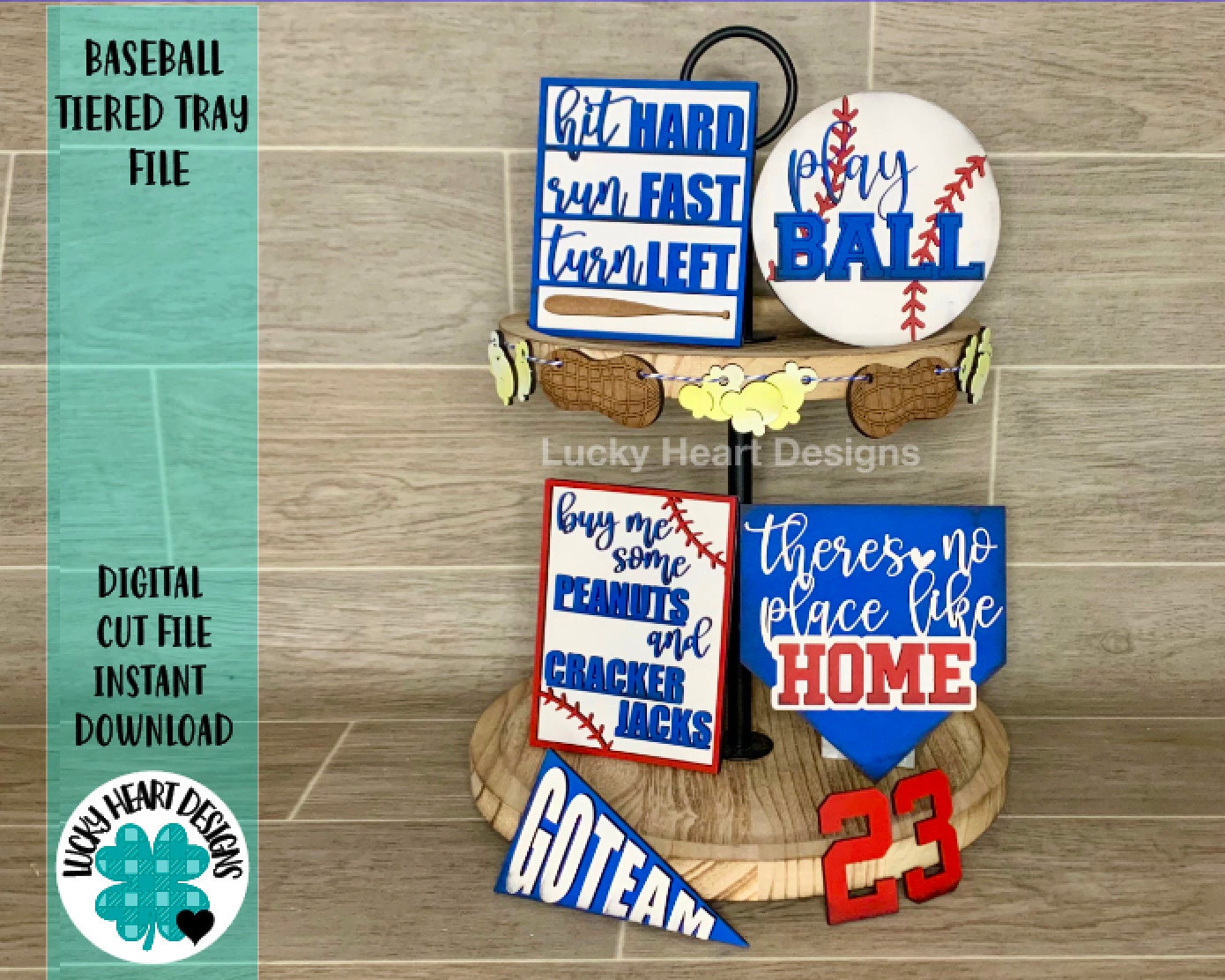 Baseball Tiered Tray File SVG Glowforge Tier Tray - Etsy