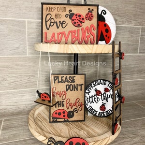 Ladybug Tiered Tray File SVG, Glowforge Tier Tray Summer - Etsy