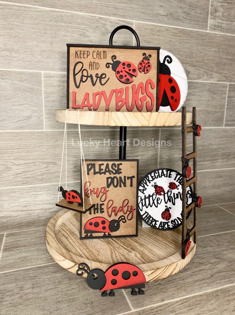 Ladybug Tiered Tray File SVG, Glowforge Tier Tray Summer - Etsy