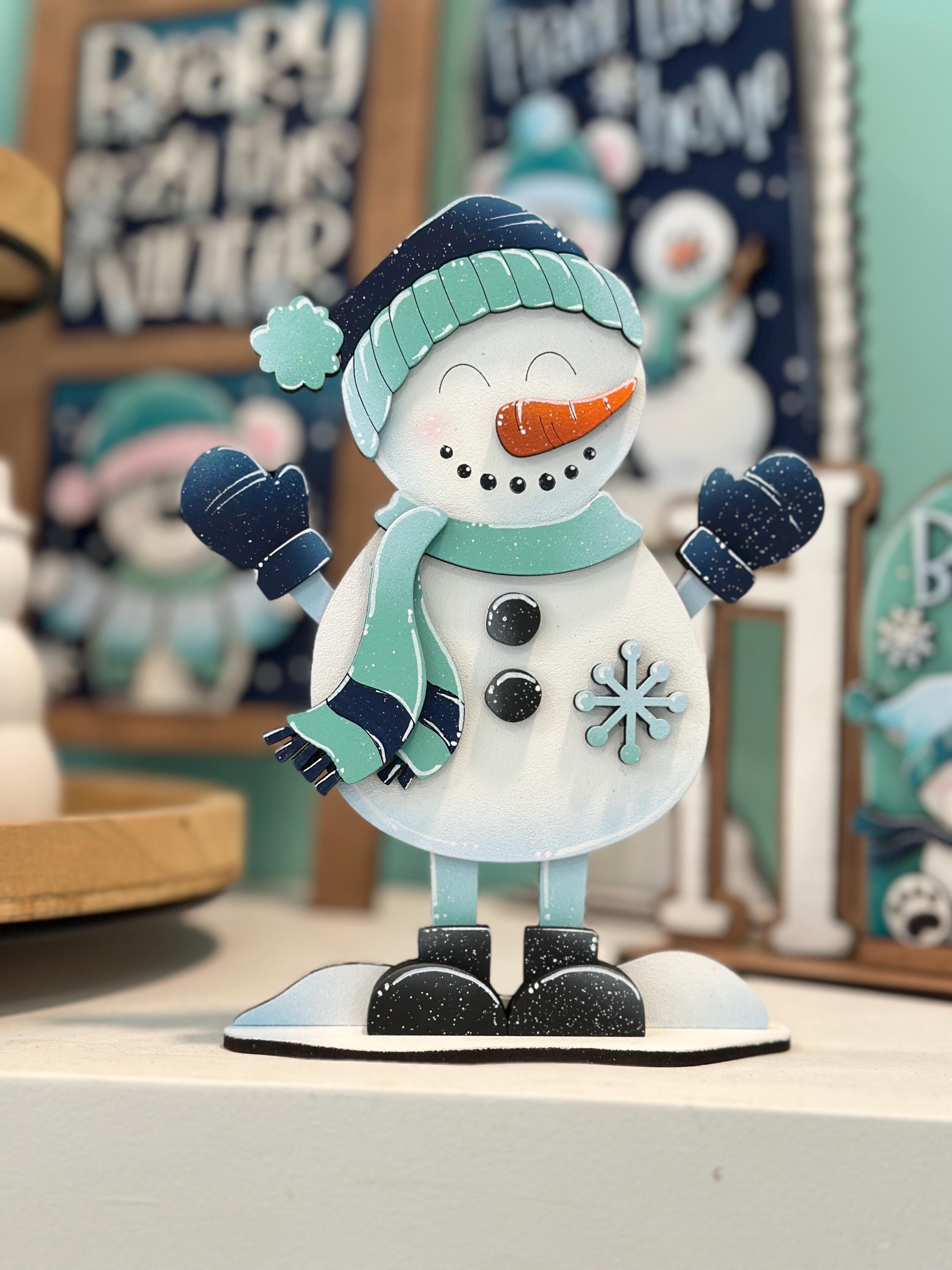 Snowman With Mittens Winter Shelf Sitter Standing Sign File SVG ...