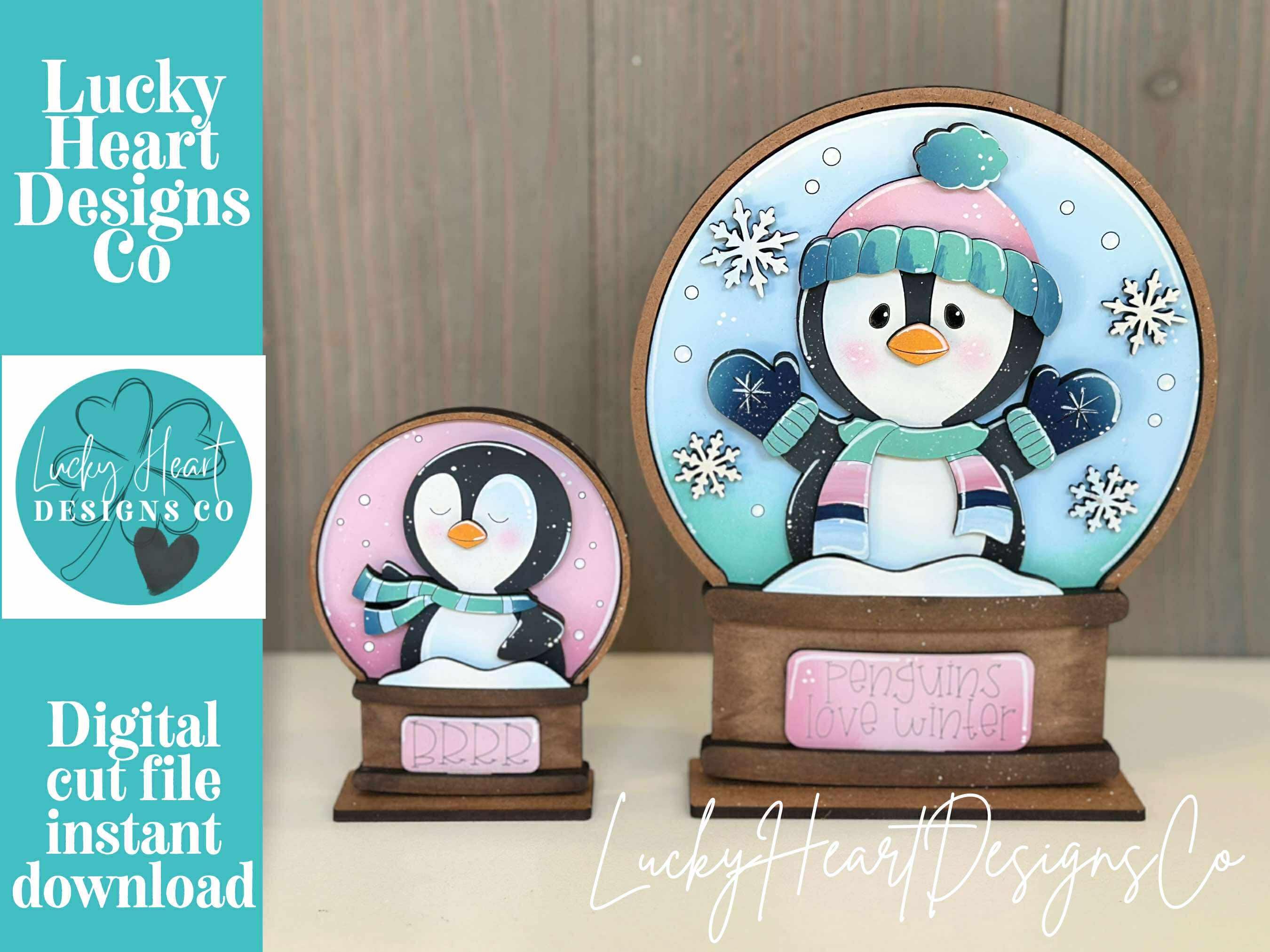 Penguin Cute Winter Snow Globe Interchangeable File SVG, TINY ...