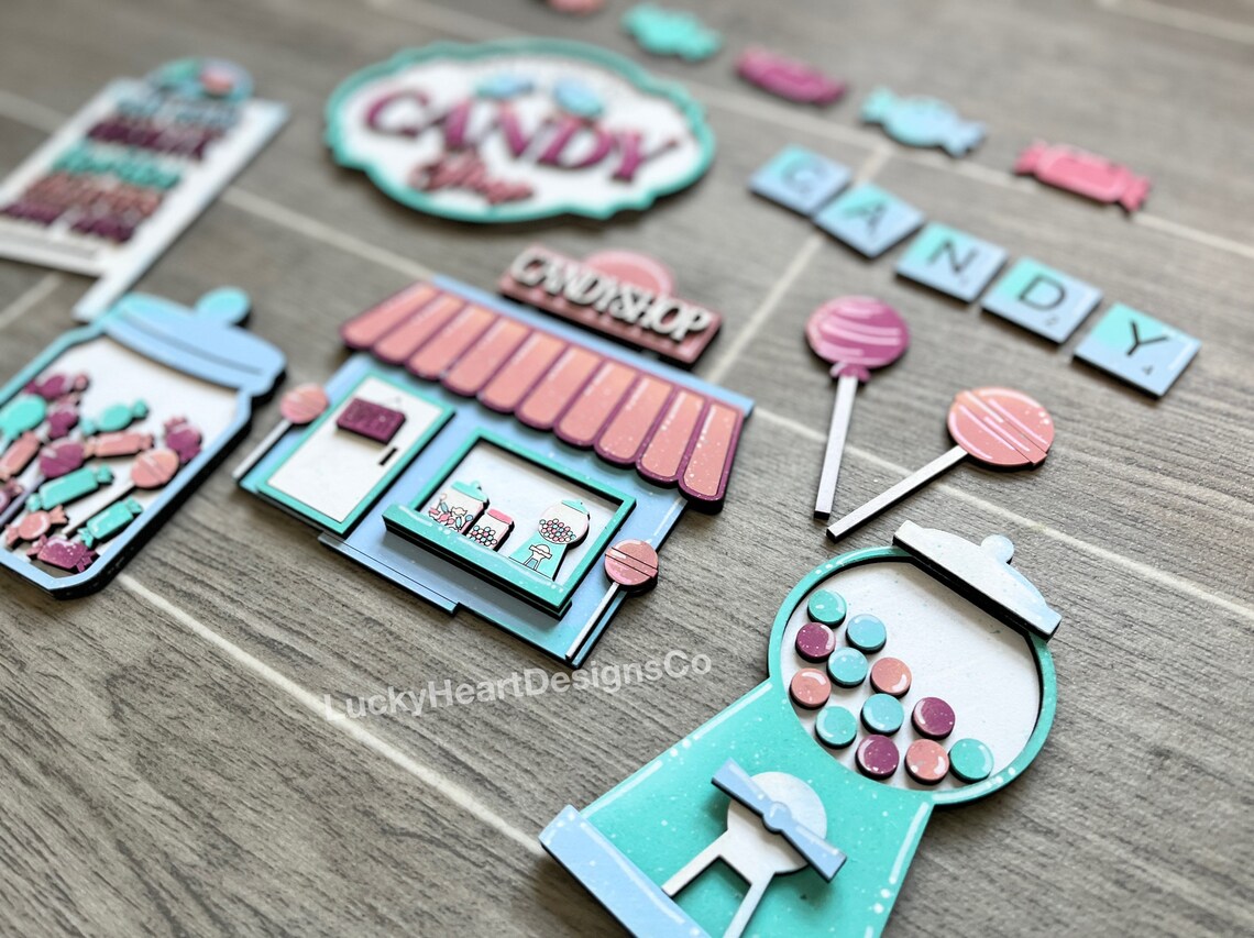 Candy Shop Tiered Tray File SVG, Glowforge Tier Tray ...