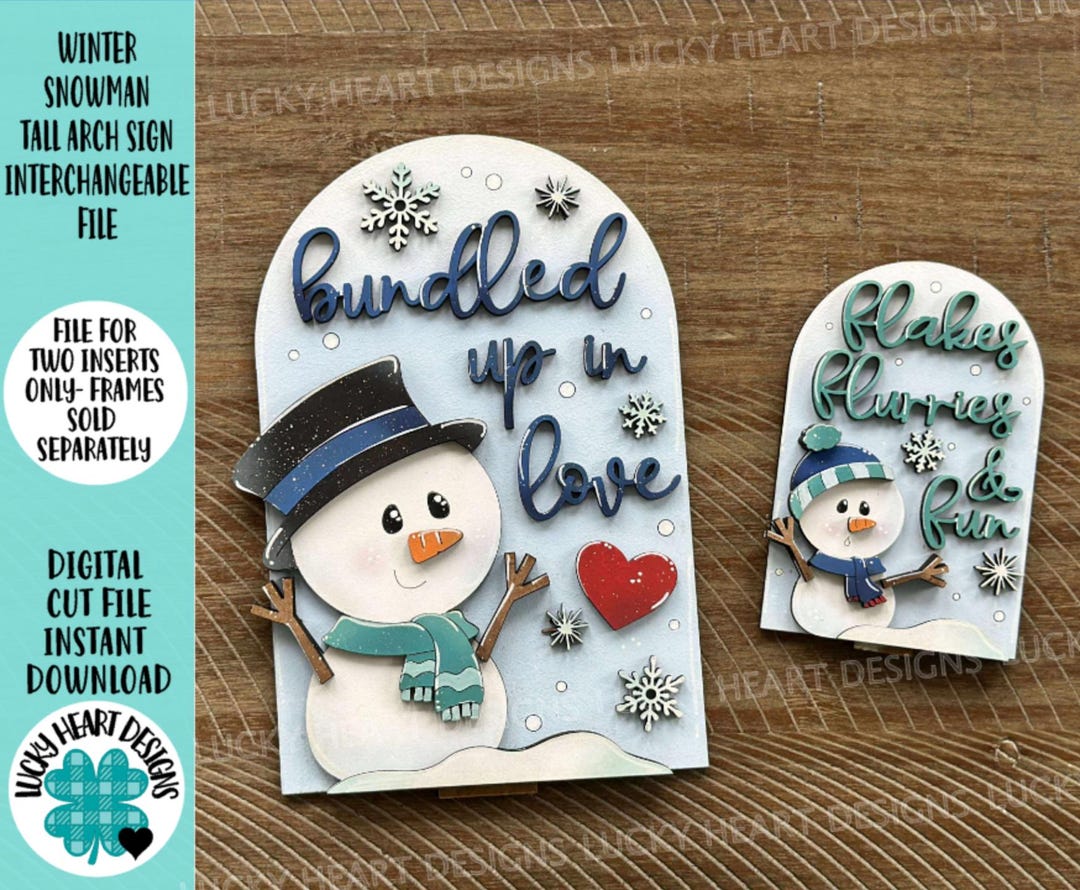 Winter Snowman Tall Arch Sign Interchangeable File SVG, TINY, INSERT ...