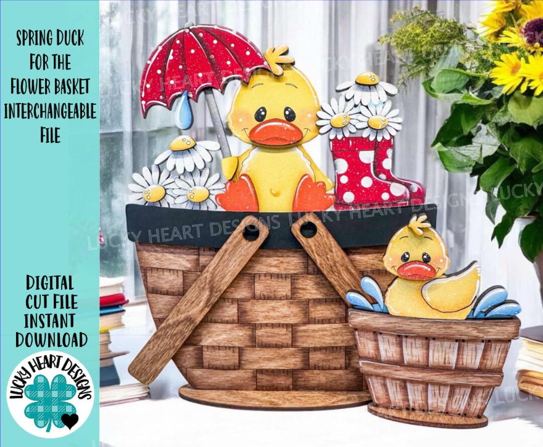 Spring Duck for the Flower Basket Interchangeable File SVG, TINY ...