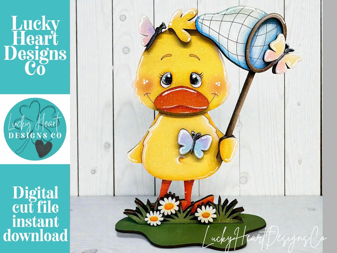 Duck Butterfly Spring Standing File SVG, Umbrella, Swimming, Flower ...