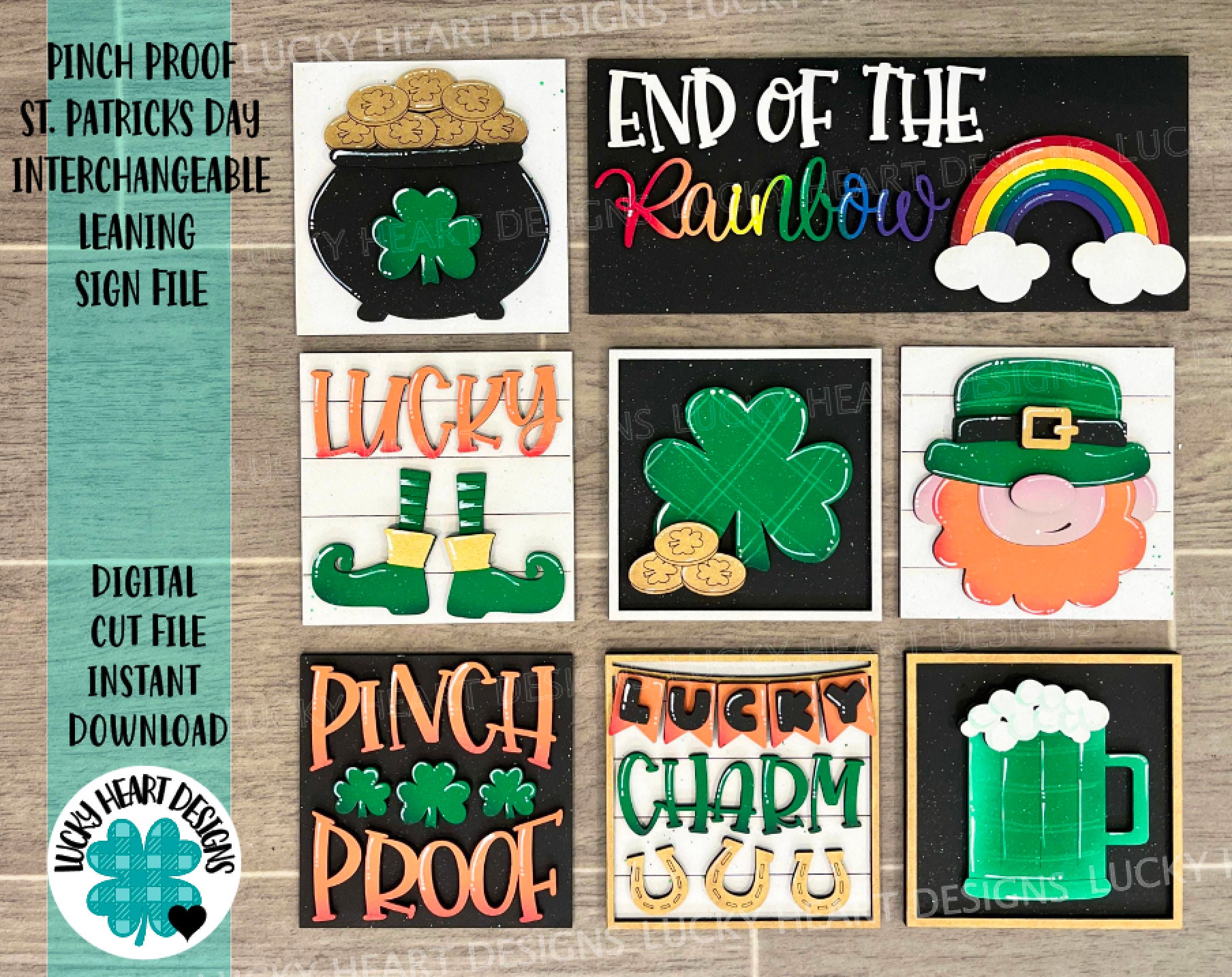 Pinch Proof St.patrick's Day Interchangeable Leaning Sign File ...