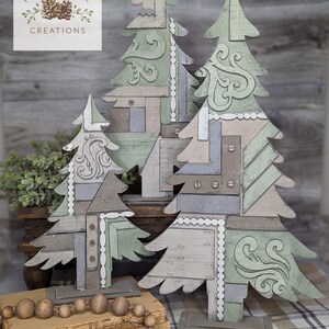 Vintage Rustic Christmas Tree File SVG, Glowforge Farmhouse ...