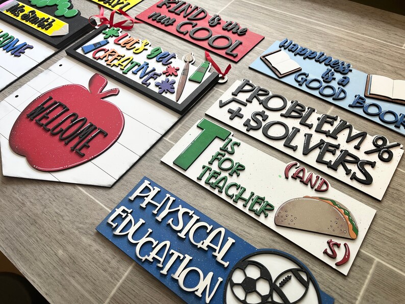 School Interchangeable Banner File SVG Glowforge - Etsy