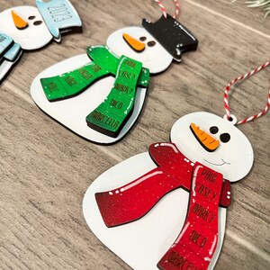 Snowman Family Personalized Christmas Ornament File SVG, Glowforge ...