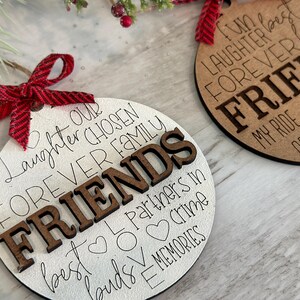 Friends Word Art Christmas Ornament File SVG, Glowforge, Keychain Tag ...