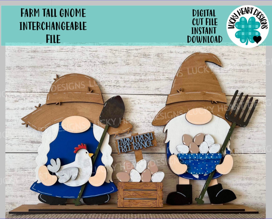Farm Tall Gnome Interchangeable File SVG, (add On-gnomes Sold ...