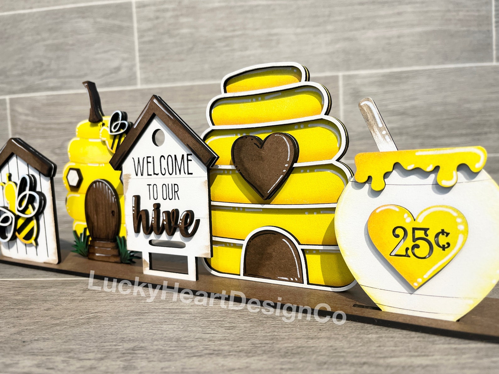 Bee Hive Standing Houses File SVG, Tiered Tray Glowforge ...