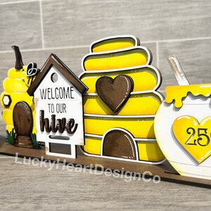 Bee Hive Standing Houses File SVG, Tiered Tray Glowforge ...