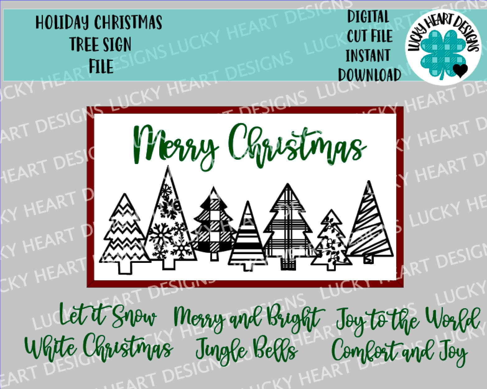 Holiday Christmas Tree Sign File SVG Glowforge - Etsy