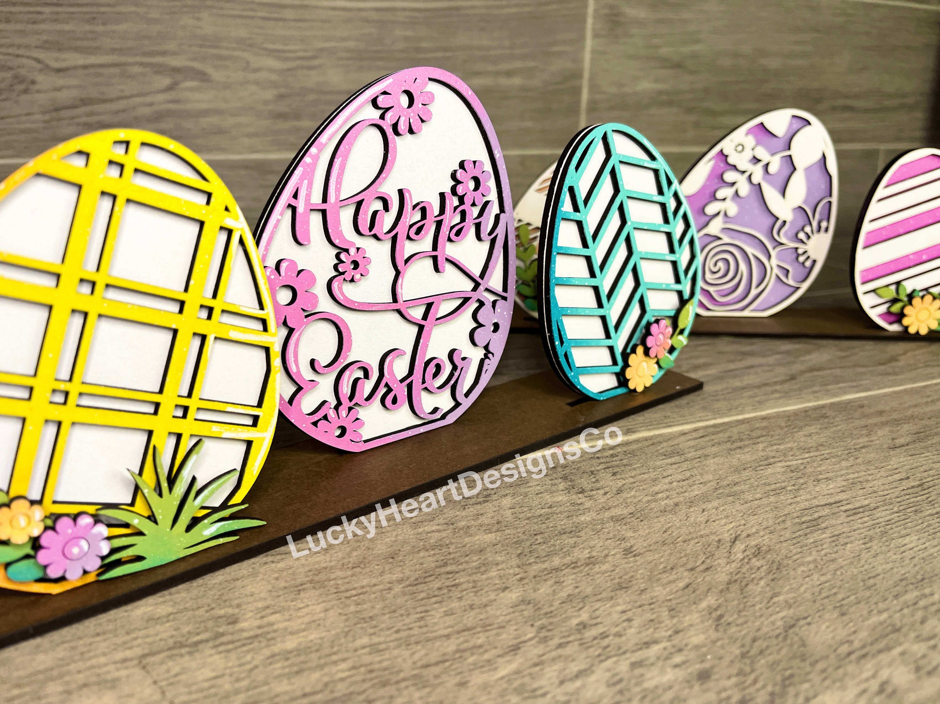 Standing Easter Egg Trio File, Glowforge, Luckyheartdesignsco - Etsy