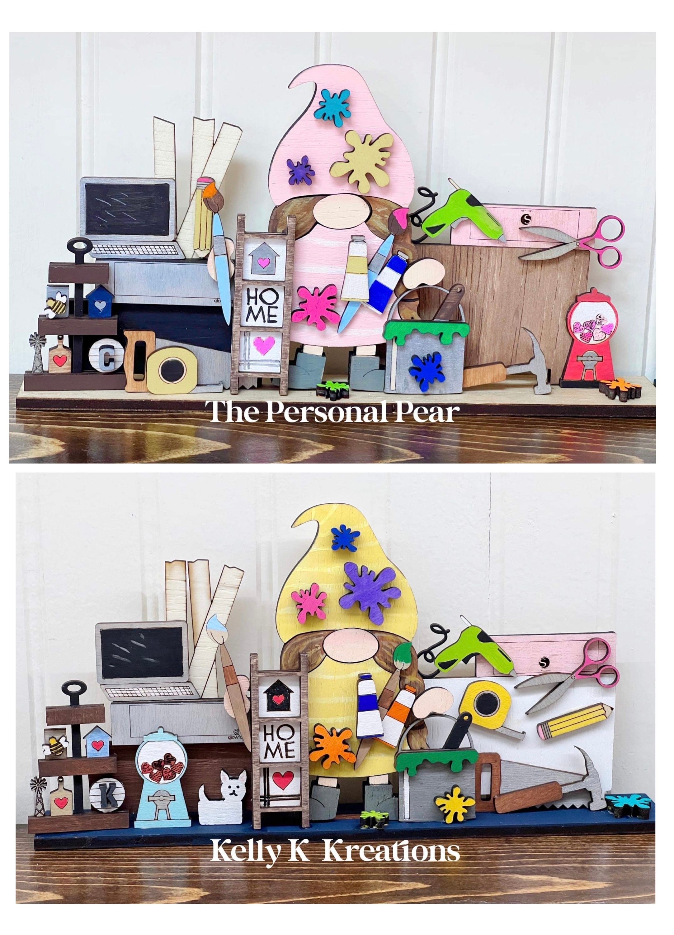 Crafty Maker Standing Gnome File SVG Tiered Tray Decor - Etsy