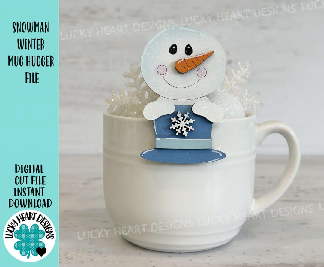 Snowman Winter Mug Hugger File SVG, Glowforge Tiered Tray, Tray Decor ...