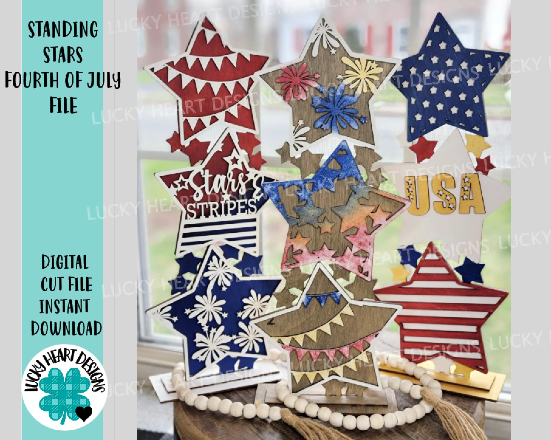 Stacking Stars Fourth of July File SVG America USA Glowforge - Etsy