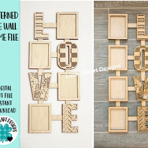 Patterned Love Wall Picture Frame Two Versions,file SVG, Glowforge ...
