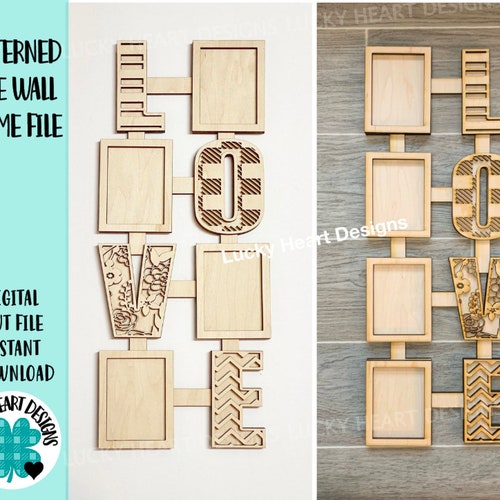 Wall Collage Frame File SVG Glowforge Picture Frames - Etsy