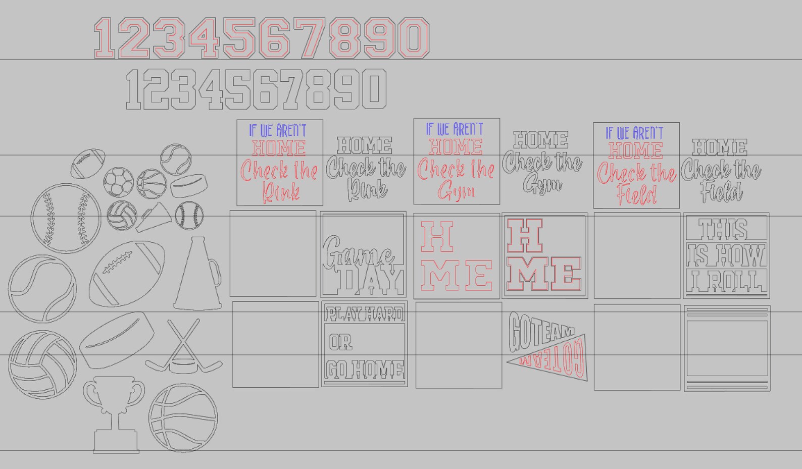 Sports Interchangeable Leaning Sign File SVG Tiered Tray - Etsy